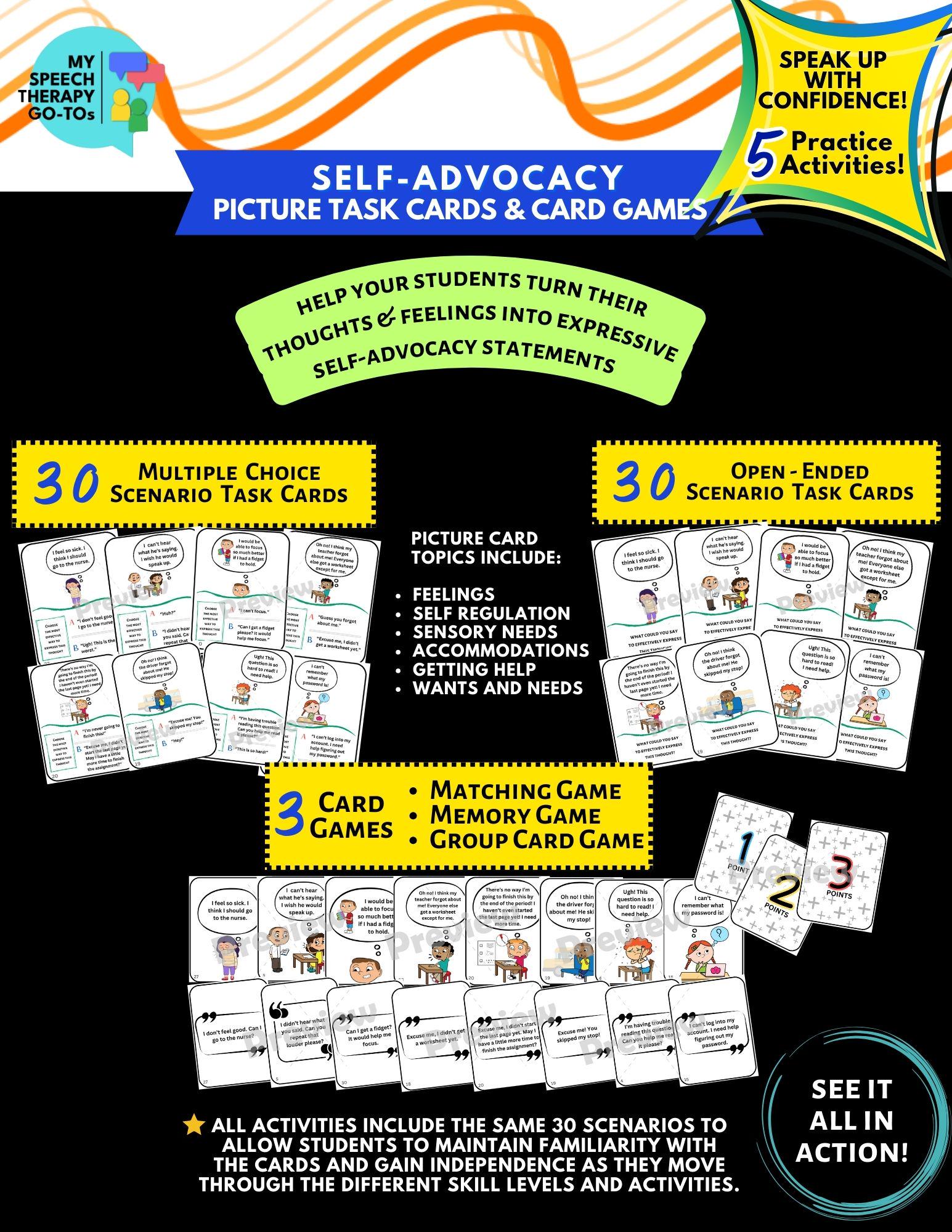 Self-advocacy Activities & Games: Social Problem Solving Scenarios and ...