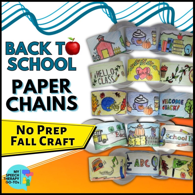 Back to School Activity | 1st Week of School | Paper Chains Fall Craft ...