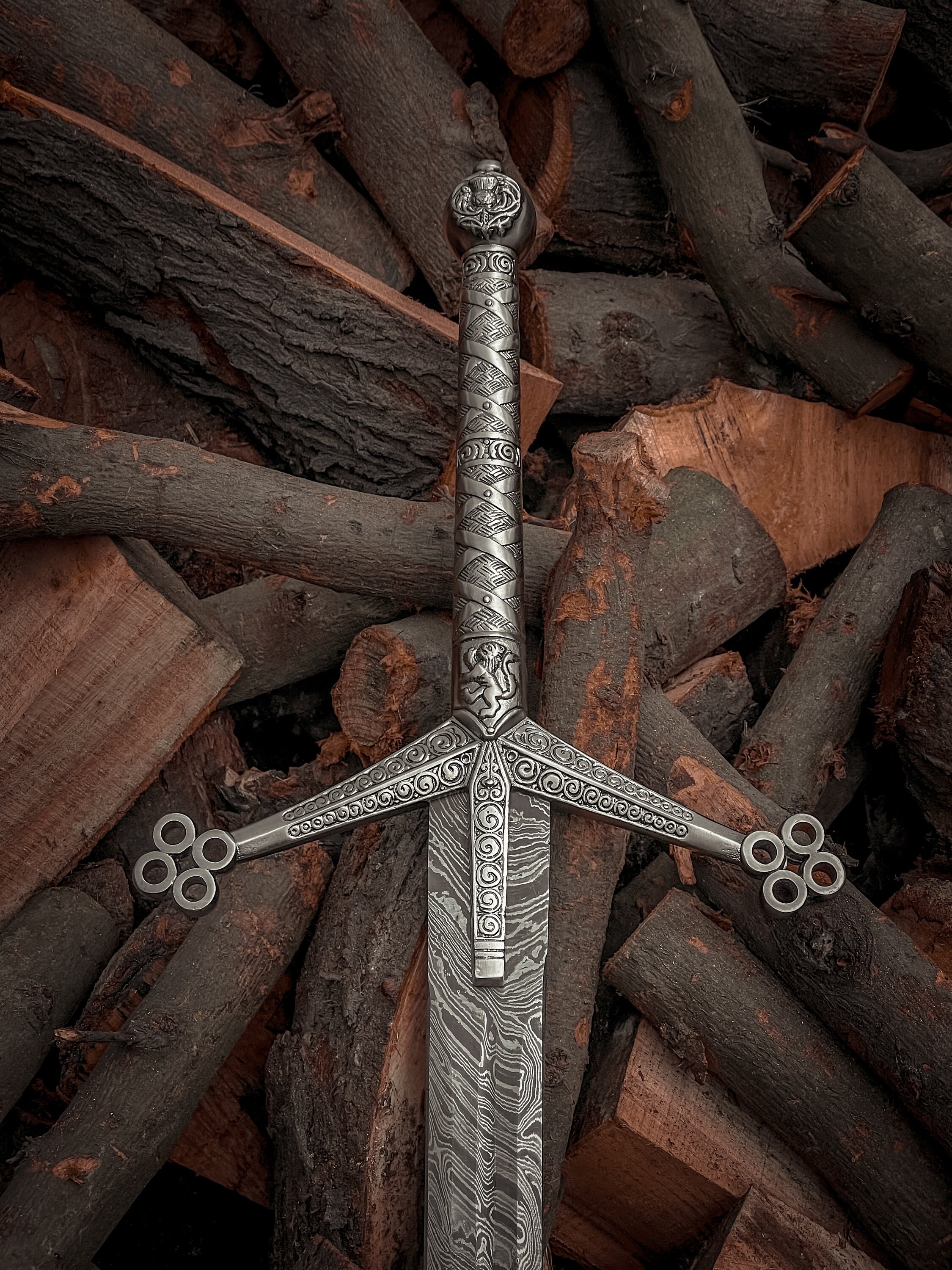 Swords, Handmade Scottish Claymore Damascus Sword, Battle Ready Sword ...