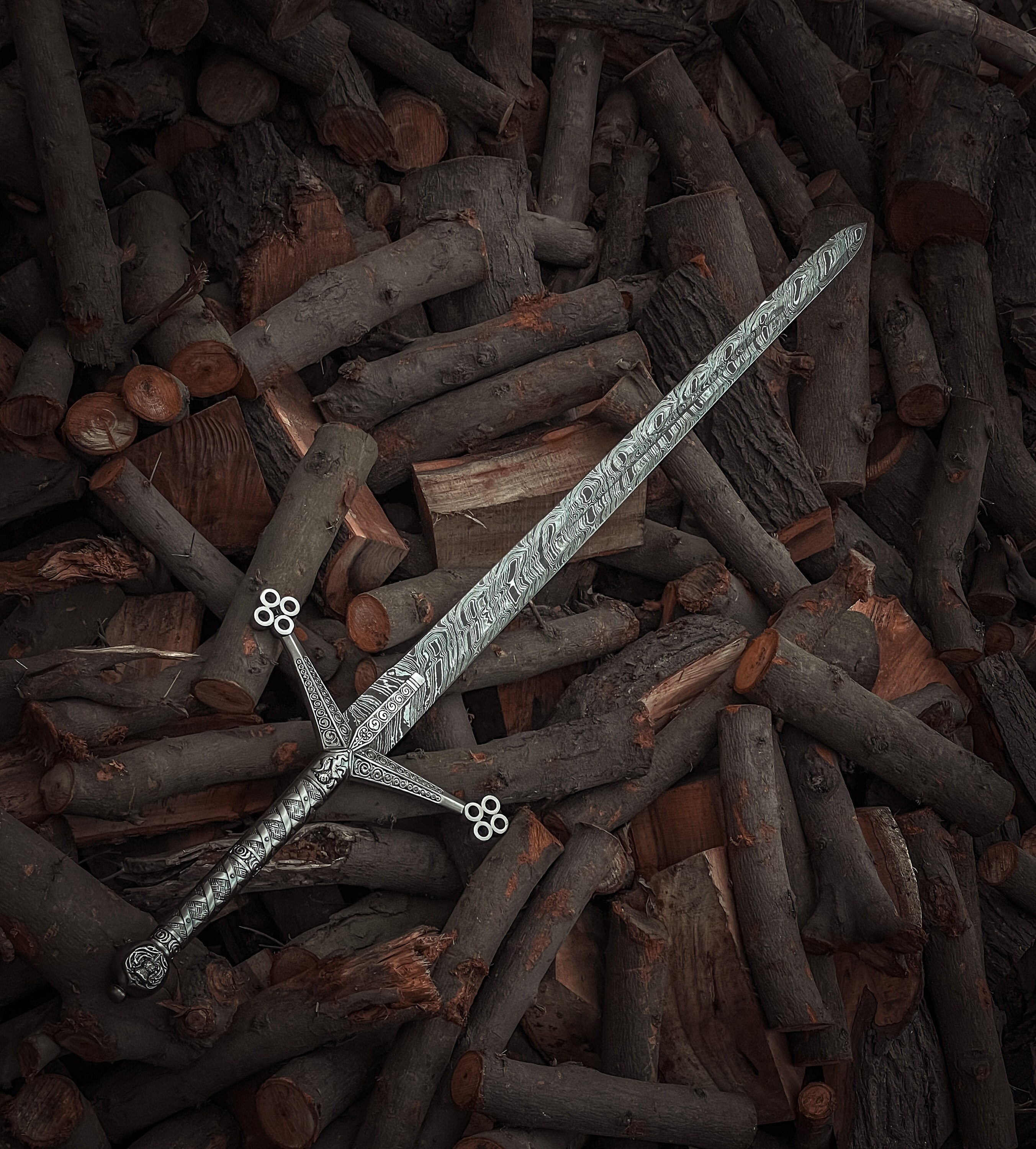 Swords, Handmade Scottish Claymore Damascus Sword, Battle Ready Sword ...