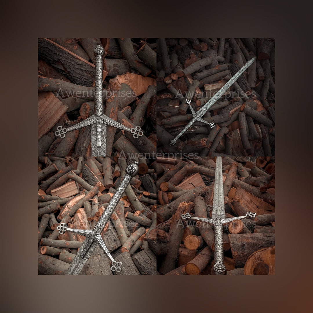 Swords, Handmade Scottish Claymore Damascus Sword, Battle Ready Sword ...