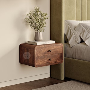 Mid Century Floating Nightstand Bedroom Modern Floating Bedside Table ...