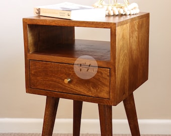 small rustic bedside table