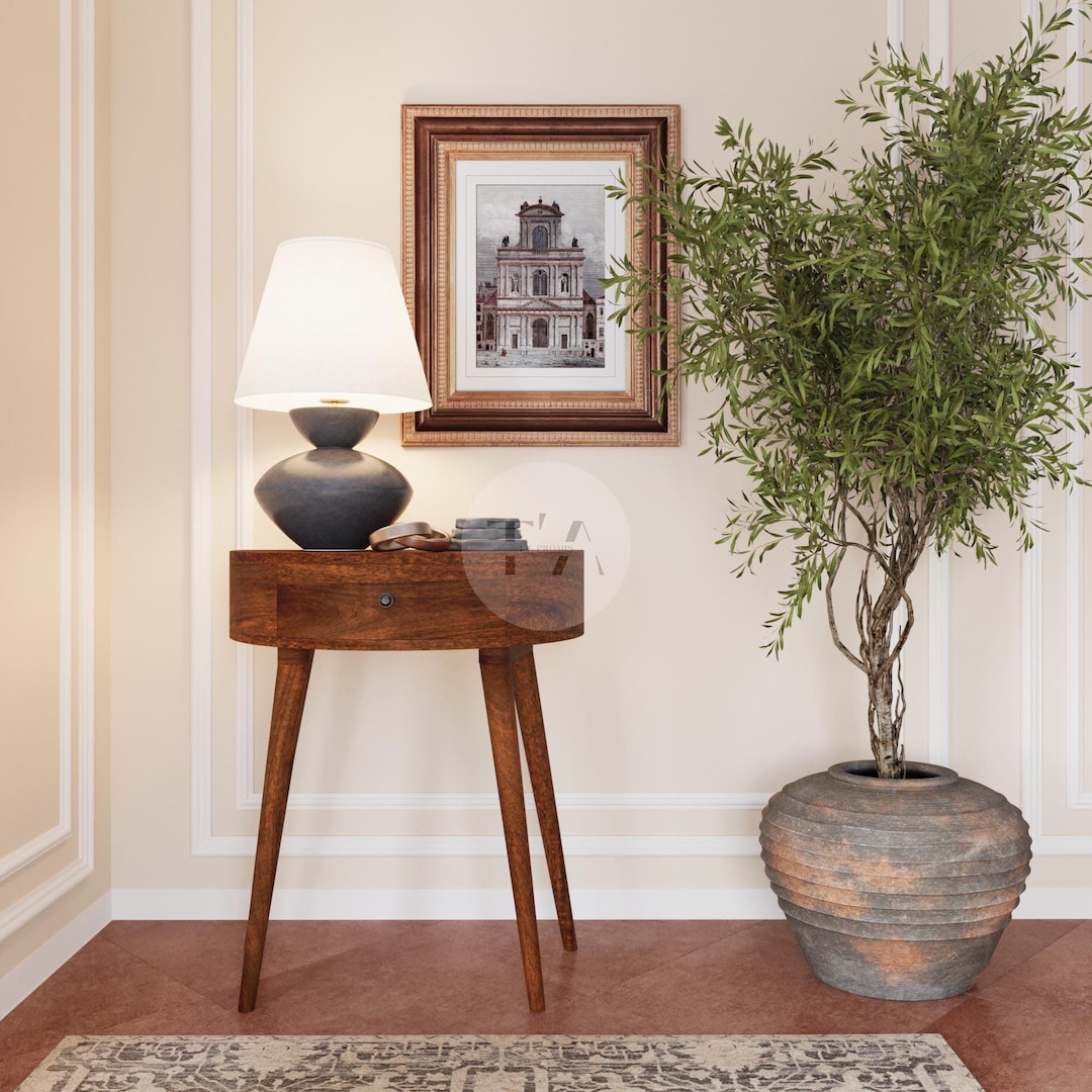 Curved Console Table Above Radiator • Half Moon Console Table With ...