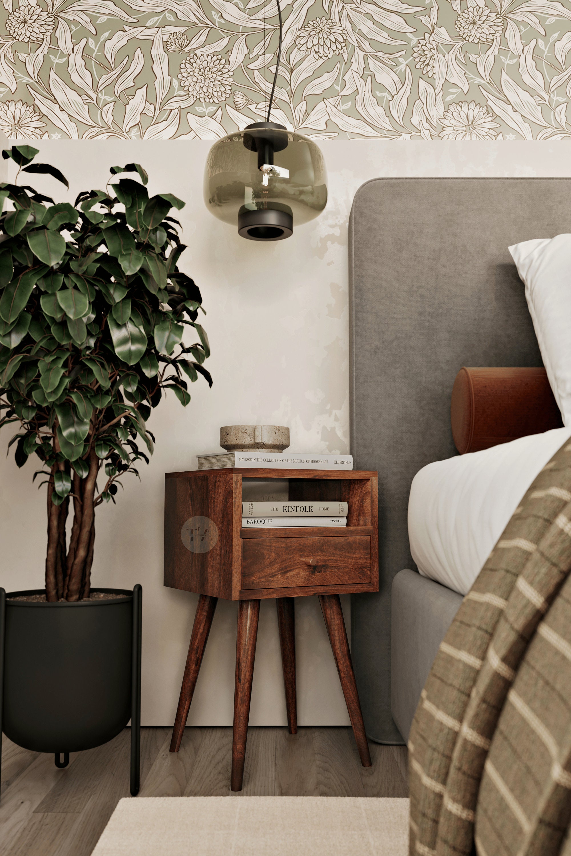 Narrow Bedside Table • Small Bedside Table • Slim Bedside Table • Cute ...