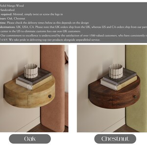 Half Moon Floating Bedside Shelf With Drawer • Crescent Bedside Table ...