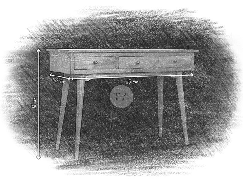 Desk Dressing Table Combination • Long Desk Rustic • Nordic Writing ...