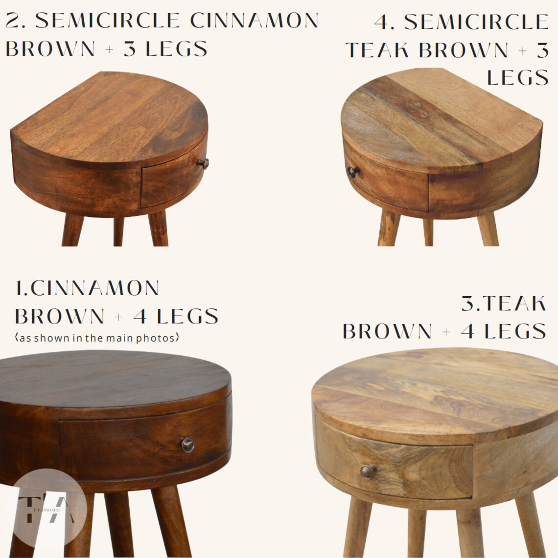 Circular Bedside Table Round Bedside Table Slim Bedside - Etsy UK