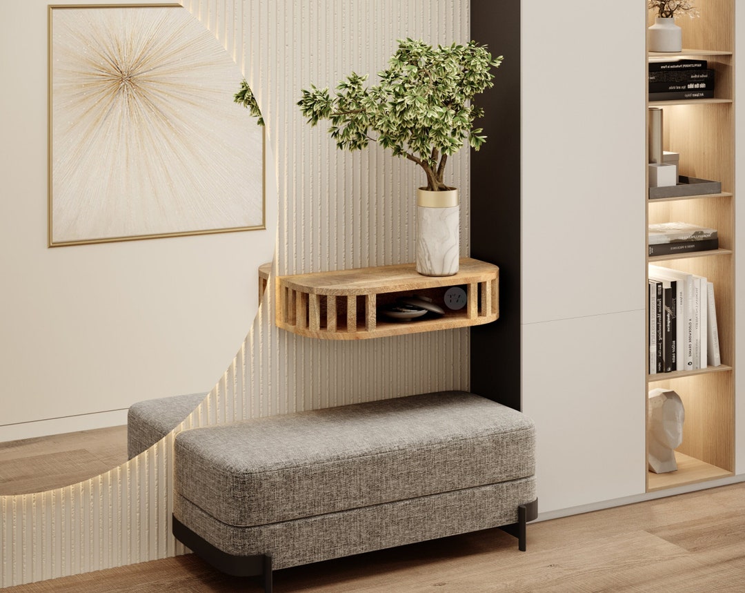 Narrow Floating Console Table Entryway • Scandinavian Console Table ...