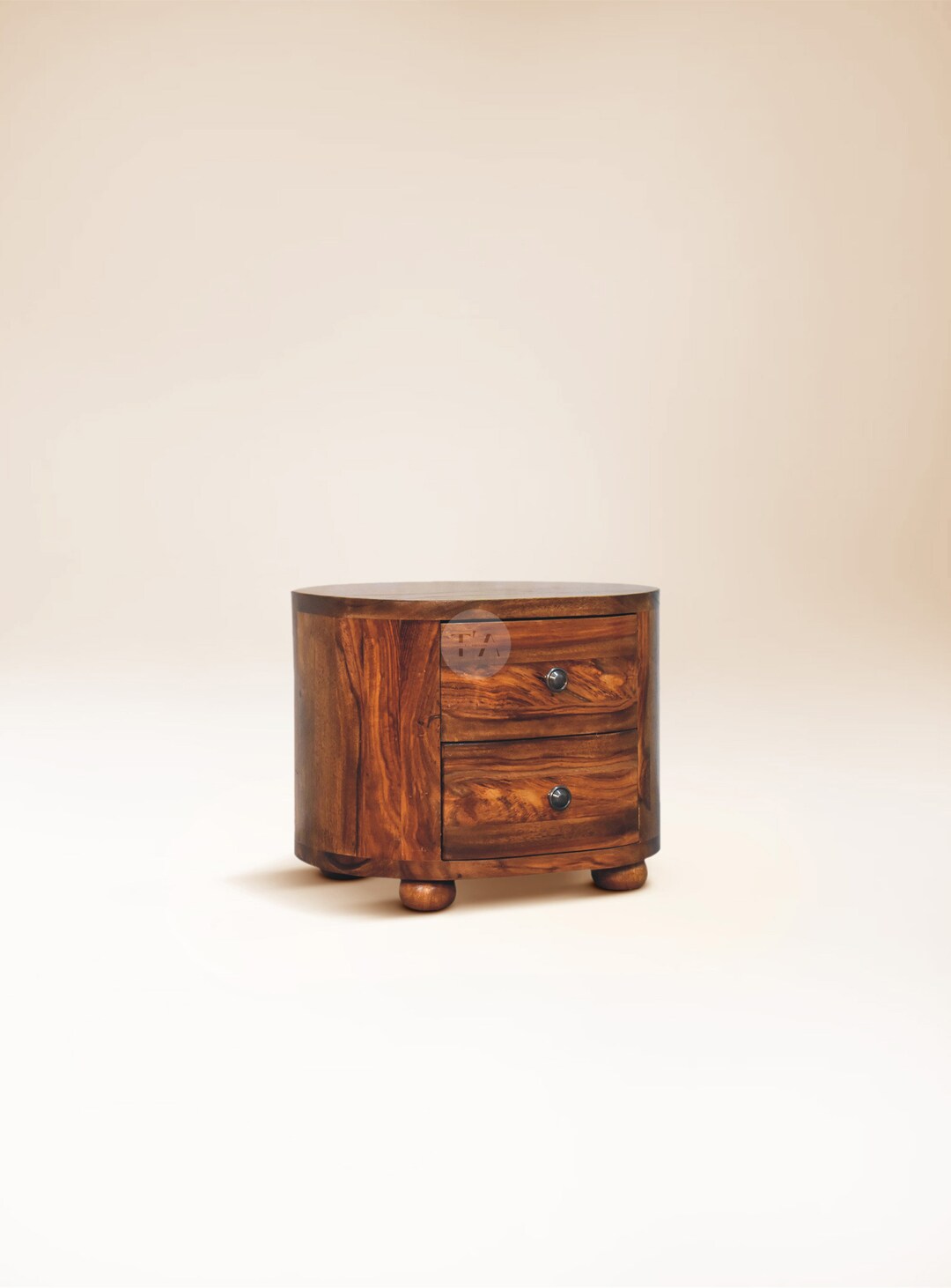 Small Round Bedside Table Oval Low Bedside Table Circular Nightstand ...