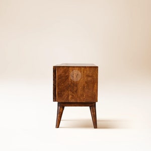 Scandinavian TV Stand With Shelves on Side Wooden Tv Stand Tv Bench ...
