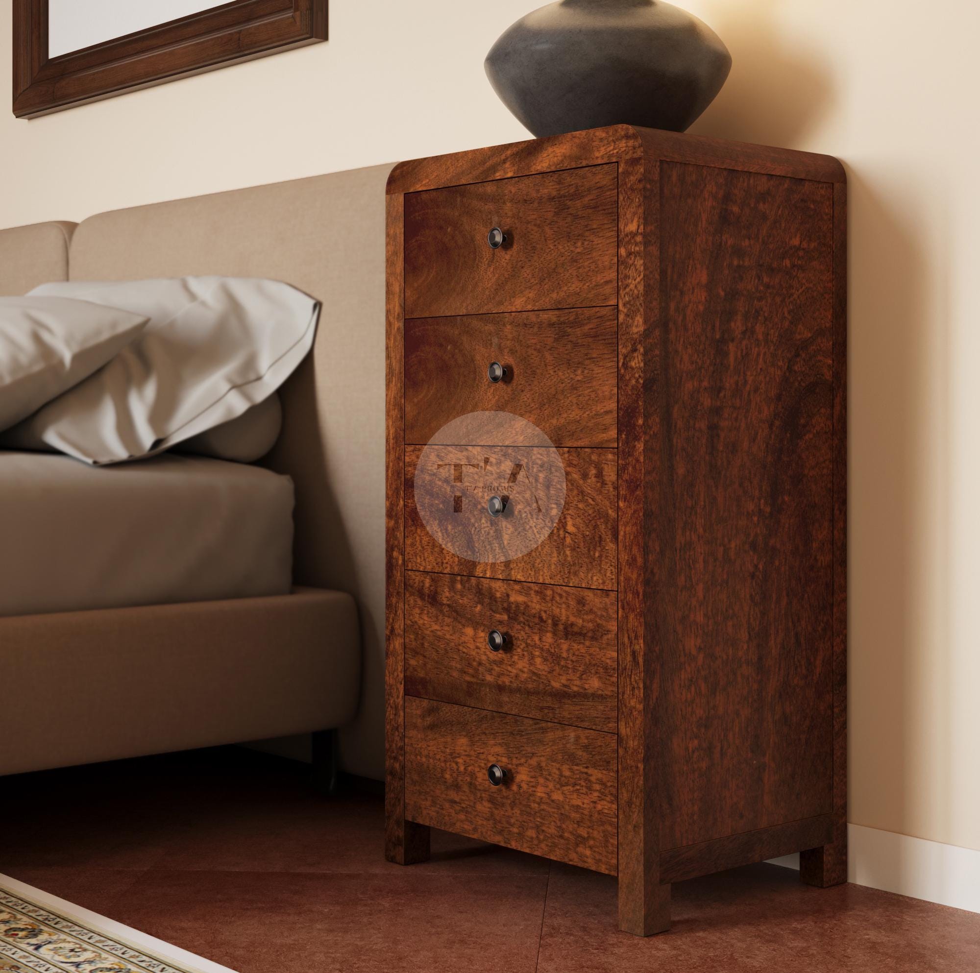 Small Slim Chest of Drawers for Small Spaces Tall Narrow Dresser Wood Tallboy Bedside Drawers Real Solid Wood Tall Boy Dresser Rustic Etsy