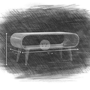 Tv Stand Side Table Rounded TV Stand Open Shelf Curved TV Stand Retro ...