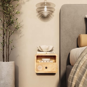 Narrow Wall Mounted Bedside Table • Small Floating Bedside Table ...