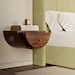 Curved Floating Bedside Table Arch • Mid Century Floating Nightstand ...