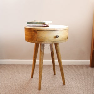 Circular Bedside Table Round Bedside Table Slim Bedside Table Small ...