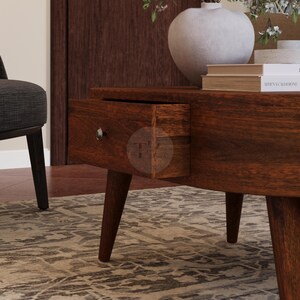 Round Coffee Table • Dark Brown Coffee Table Rounded Corner • Curved ...