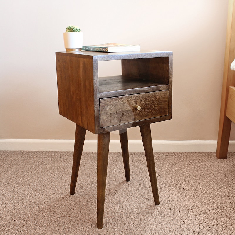 Grey Bedside Table - Etsy UK
