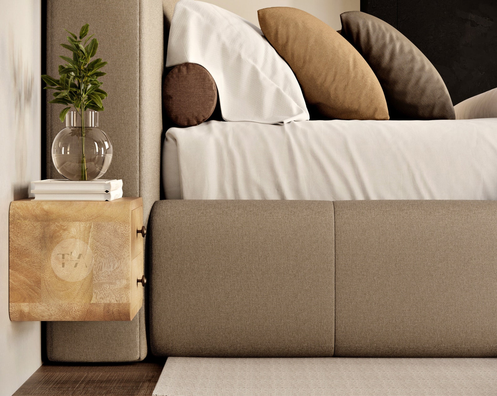 Scandinavian Floating Nightstand • Small Wooden Floating Nightstand Oak ...