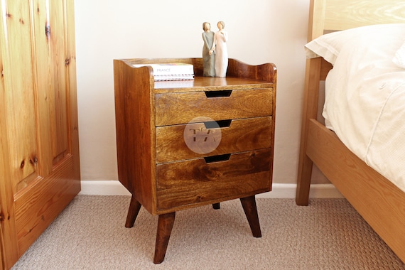 Scandi 3 drawer bedside table store