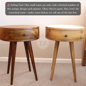 Circular Bedside Table • Round Bedside Table • Slim Bedside Table ...
