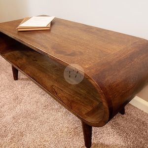 Tv Stand Side Table • Rounded TV Stand Open Shelf • Curved TV Stand ...