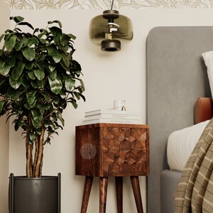 Tall Bedside Table With 2 Drawers High Bedside Table Funky Bedside ...