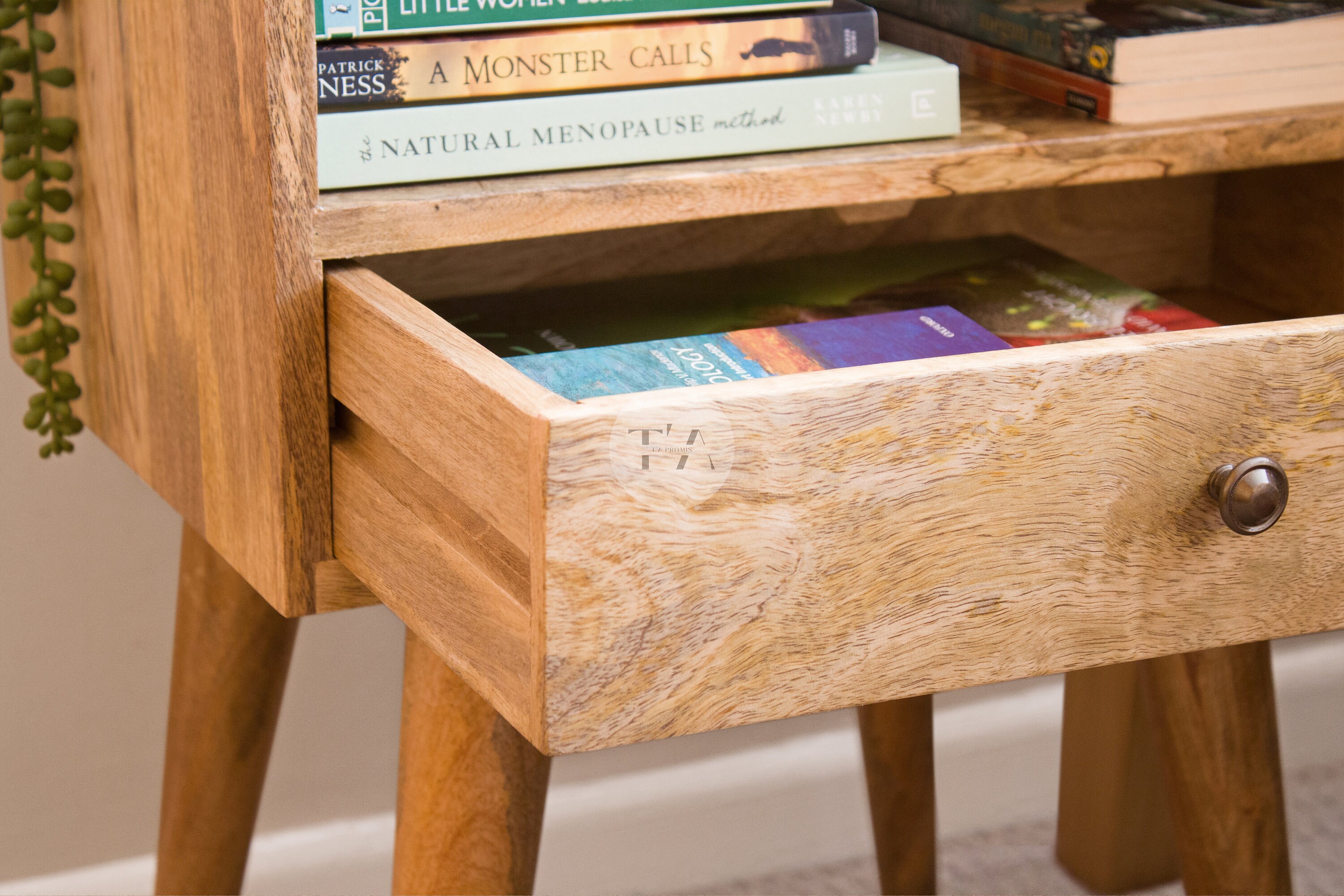 Nordic Bedside Table With Shelf Scandi Bedside Table With - Etsy UK