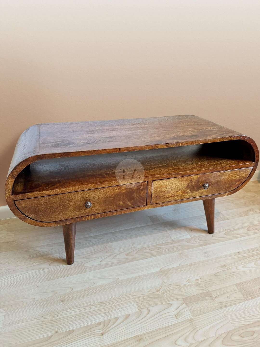 Oval Tv Console Record Player Stand • Circular Tv Unit Round Circle Tv ...