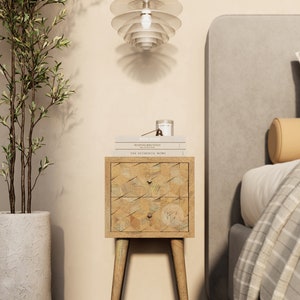 Tall Bedside Table With 2 Drawers High Bedside Table Funky Bedside ...