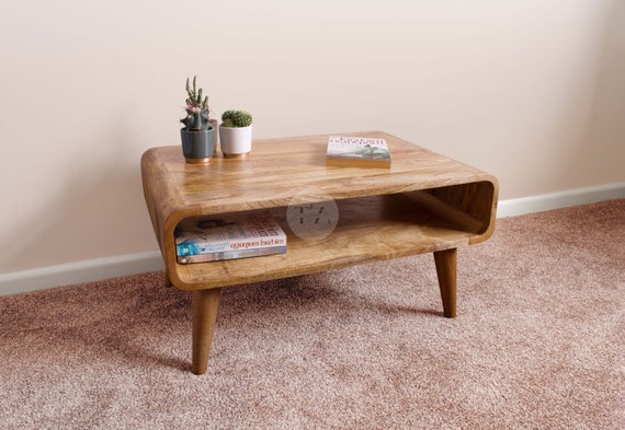 Coffee Table Low Coffee Table With Shelf Small Coffee Table Coffee Table Wood Coffee Table Square Wooden Coffee Table Modern Etsy