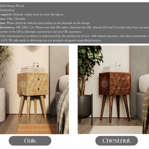 Tall Bedside Table With 2 Drawers High Bedside Table Funky Bedside ...