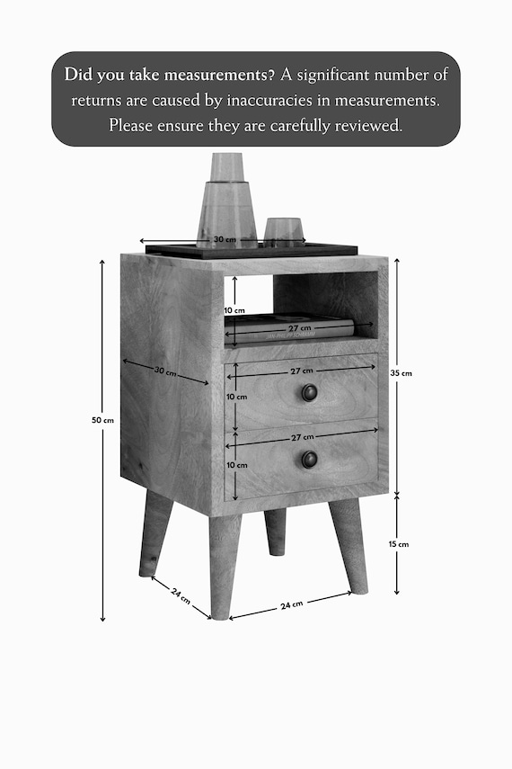 Narrow bedside table max 30cm black store