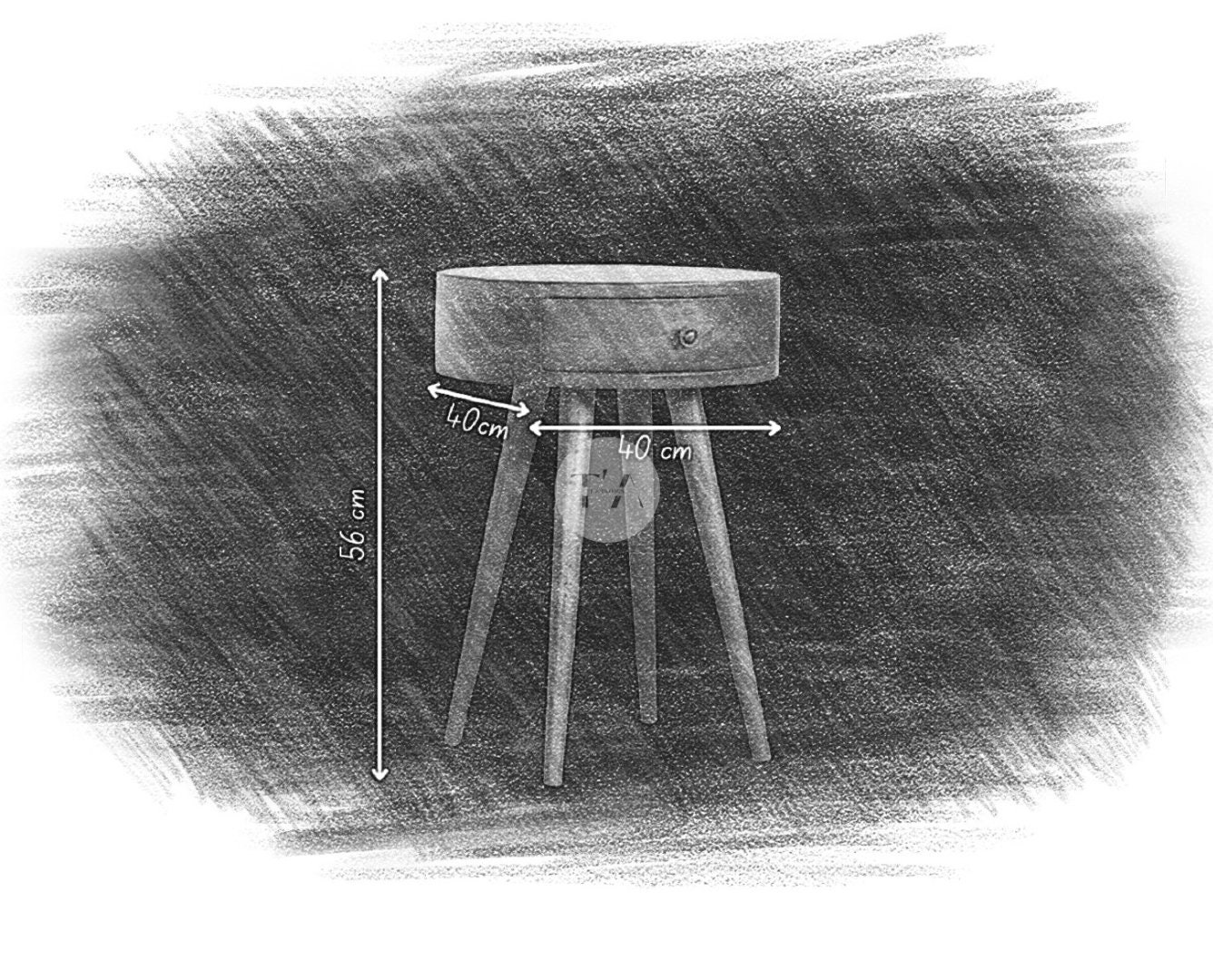 Circular Bedside Table Round Bedside Table Slim Bedside - Etsy UK