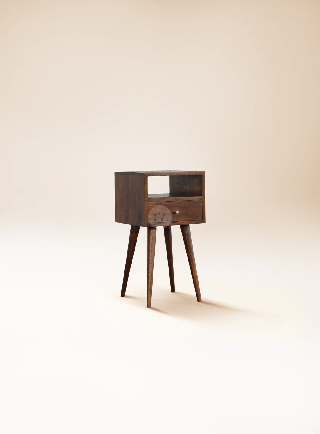 Minimalist End Table for Lamp Mid Century Wood End Table With Bottom ...