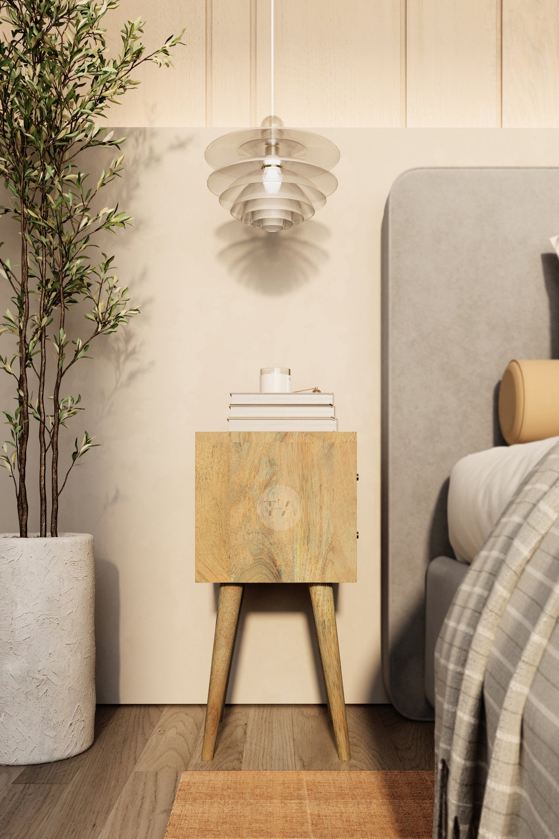 Tall Bedside Table With 2 Drawers • High Bedside Table Funky • Bedside ...