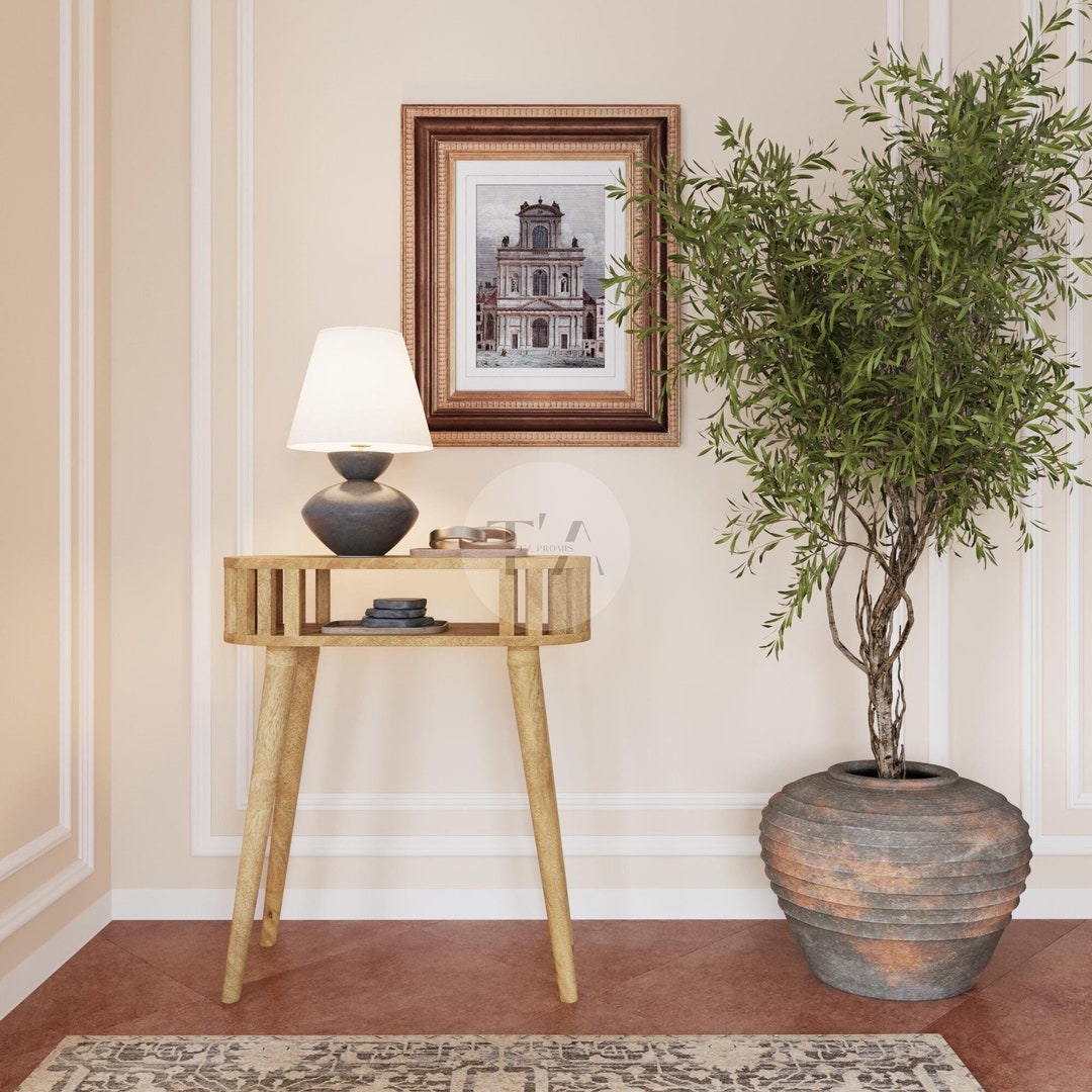 Slim Console Table Oak • Small Console Table Light Wood • Slatted ...