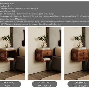 Scandinavian Floating Nightstand • Small Wooden Floating Nightstand Oak ...