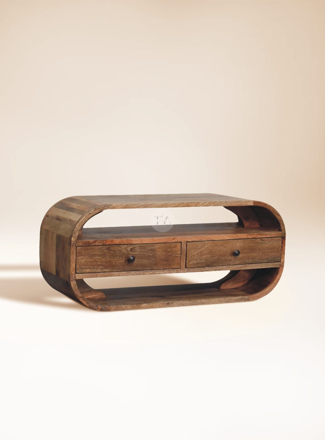 Round Tv Table Small Rustic Oval Tv Table Wooden Rounded Tv Console ...