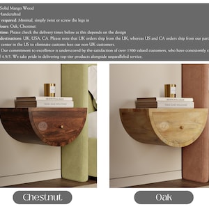 Curved Floating Bedside Table Arch • Mid Century Floating Nightstand ...