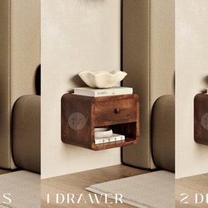 Scandinavian Floating Nightstand • Small Wooden Floating Nightstand Oak ...