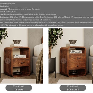 Bedside Table With Shelves • Curved Bedside Table Unique • Modern ...