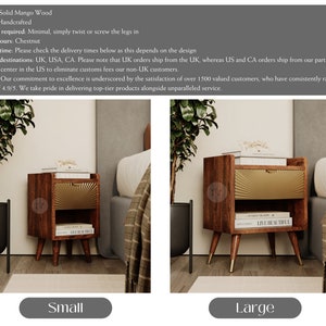 Mini Bedside Table Gold • Gold Nightstand for Bedroom • Gold Bedside ...