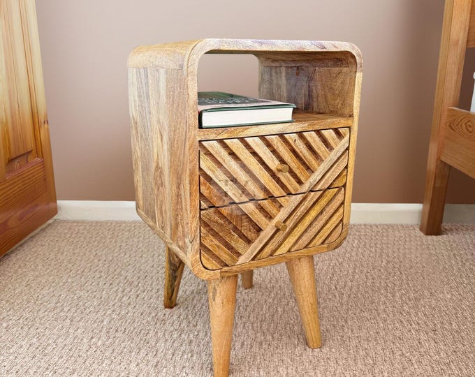 Narrow Bedside Table • Small Bedside Table • Slim Bedside Table • Cute ...