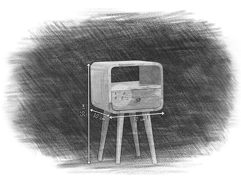 Small Curved Bedside Table With Open Shelf Minimalist - Etsy UK