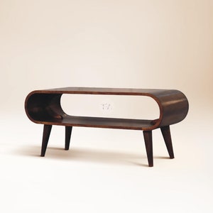 Tv Stand Side Table Rounded TV Stand Open Shelf Curved TV Stand Retro ...