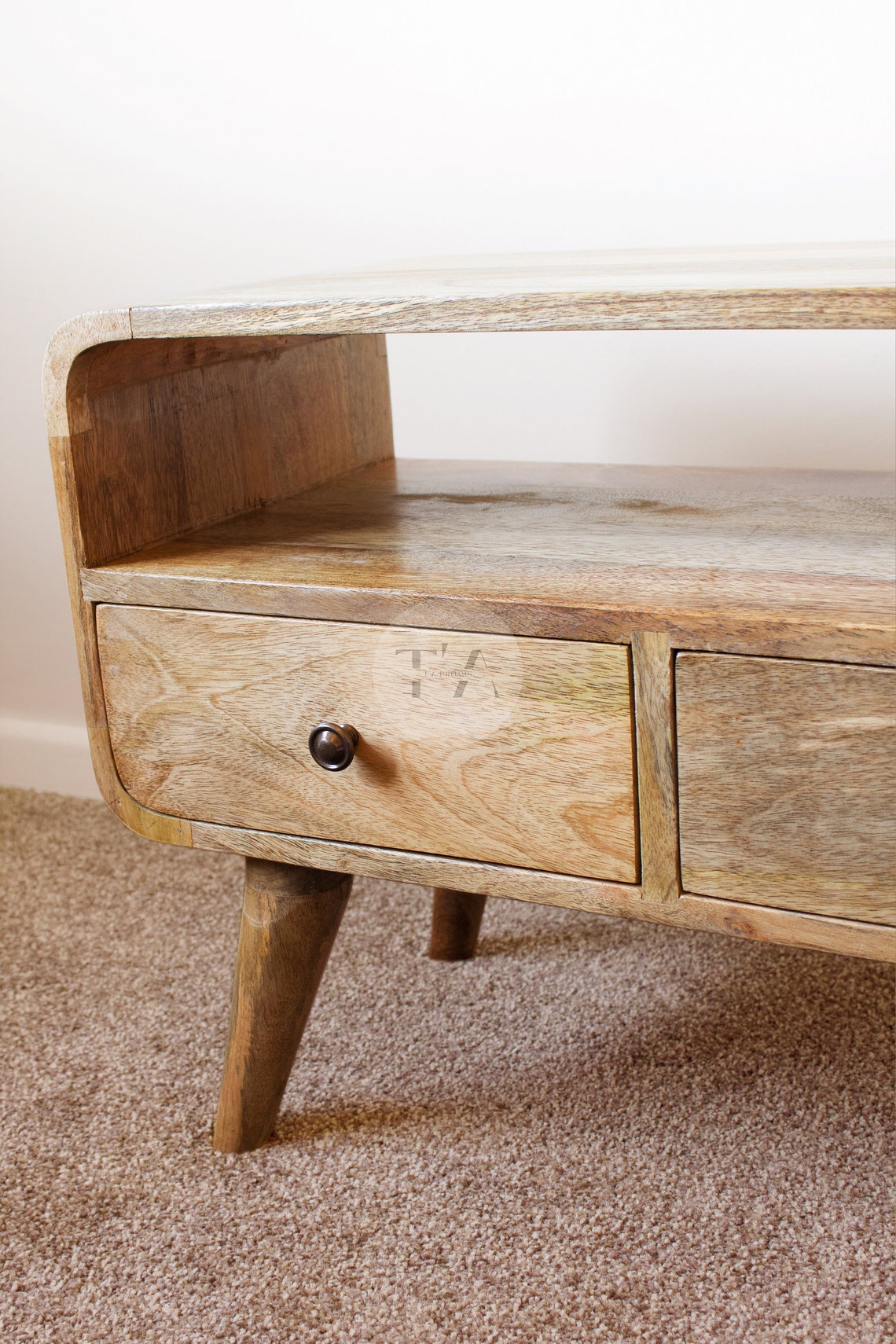 Small Tv Stand for Bedroom Narrow TV Stand Light Wood Tv - Etsy
