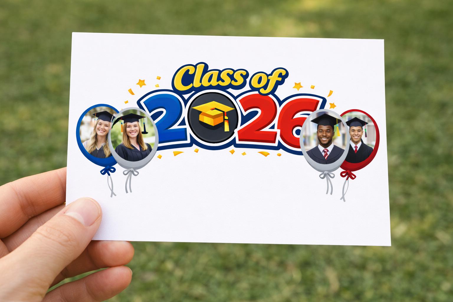 Class of 2026 Graduation PNG Design | Photo Balloons (canva Editable ...