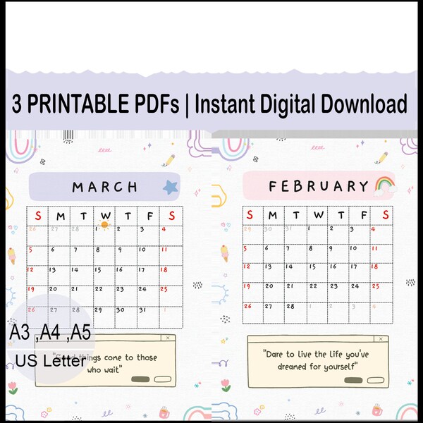 Inspirational Quotes Wall Calendar 2023 - Etsy