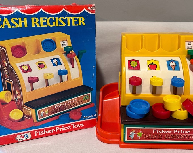 Rare Complete Vintage 1970s Fisher Price Cash Register With Original ...
